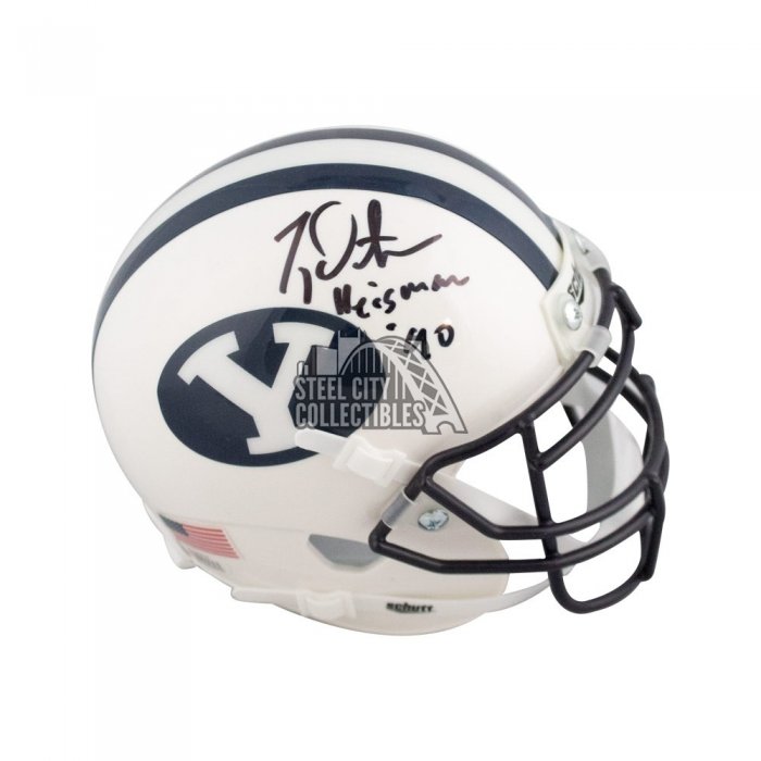 Ty Detmer Heisman 90 Autographed BYU Cougars Mini Football Helmet - BAS ...