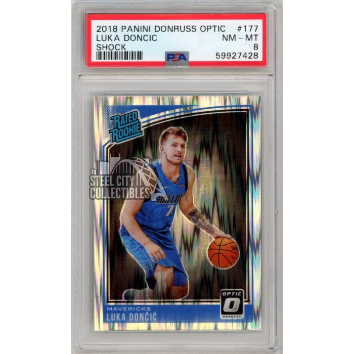 Luka Doncic 2018-19 Panini Donruss Optic Shock Rookie Card PSA 8 ...