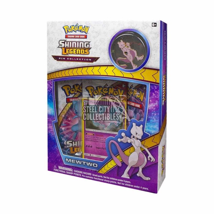 Pokemon Shining Legends Mewtwo Pin Collection Box | Steel City Collectibles