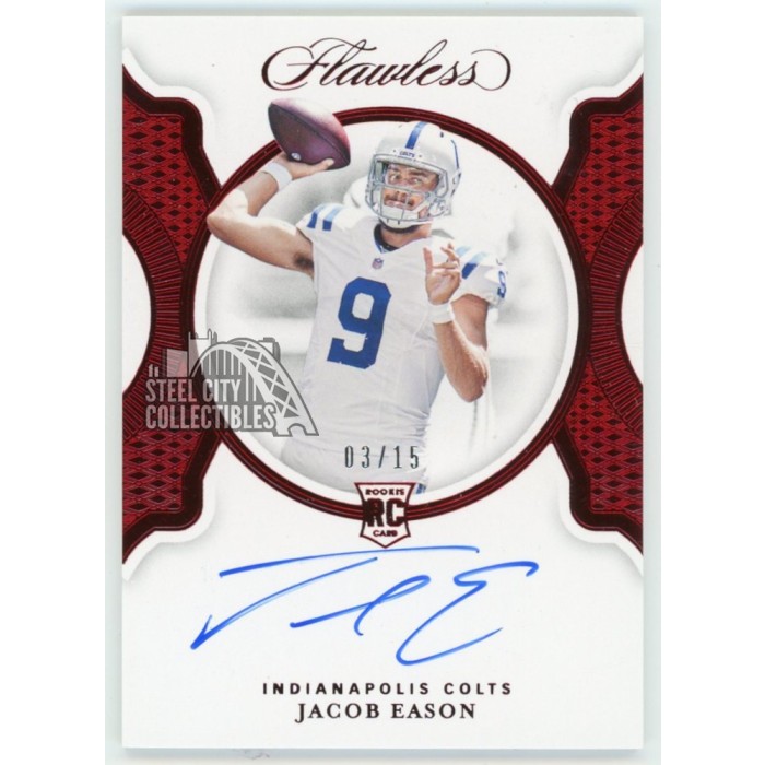 Jacob Eason 2020 Panini Flawless Rookie Signatures Ruby Autograph 03/15 ...