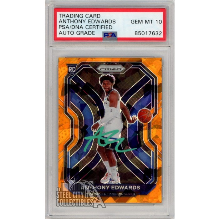Anthony Edwards 2020-21 Panini Prizm Orange Ice Autograph Rookie Card ...