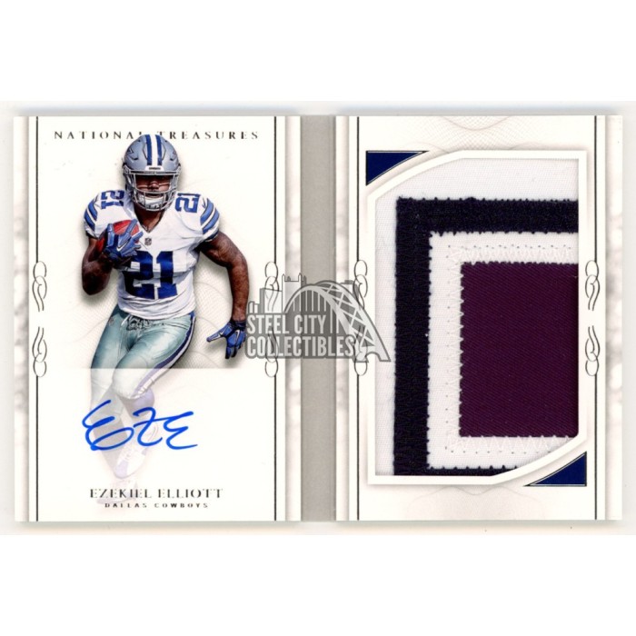 Ezekiel Elliott 2016 Panini National Treasures Autograph Rookie Patch ...