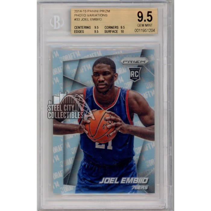 Joel Embiid 2014-15 Panini Prizm Photo Variations Rookie Card #33 BGS 9 ...