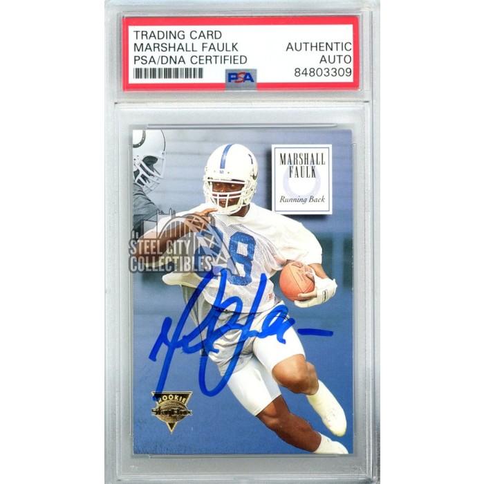 Marshall Faulk 1994 Skybox Autograph Rookie Card #158 PSA/DNA | Steel ...