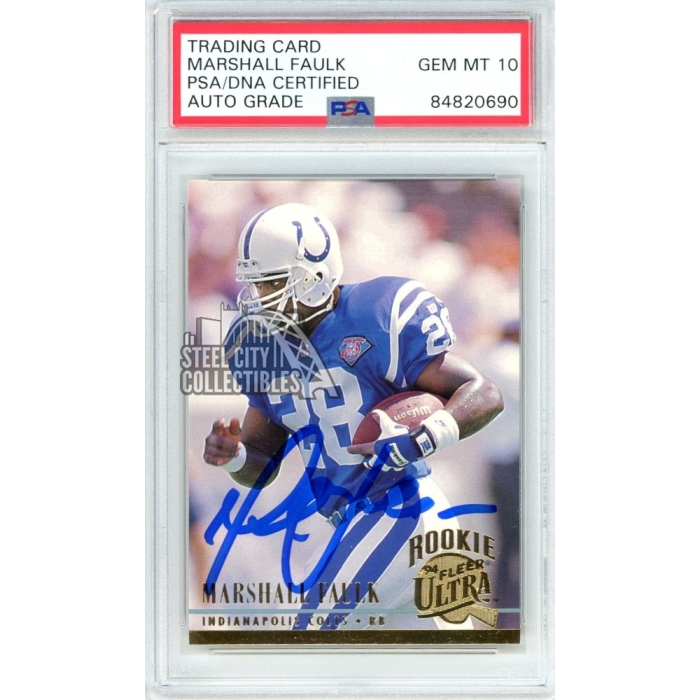 Marshall Faulk 1994 Fleer Ultra Autograph Rookie Card #408 PSA/DNA 10 ...