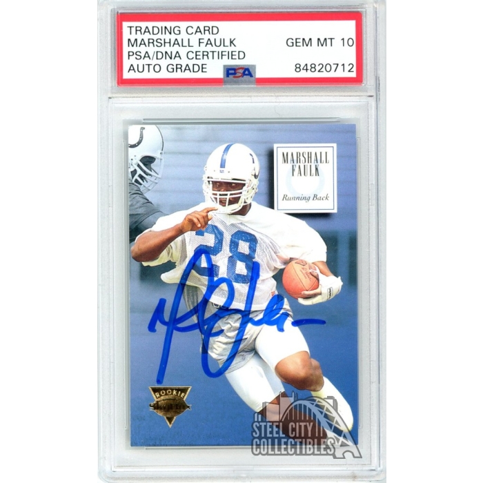 Marshall Faulk 1994 Skybox Autograph Rookie Card #158 PSA/DNA 10 ...