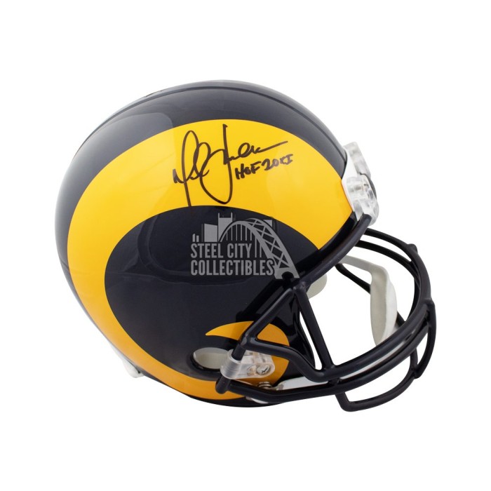 Marshall Faulk HOF Autographed St Louis Rams Full-Size Football Helmet ...