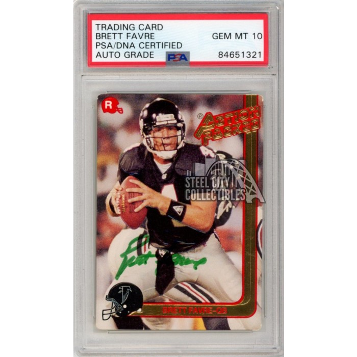 Brett Favre 1991 Action Packed Rookie Update RC Autograph Card #21 PSA ...