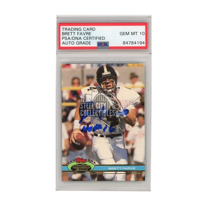 Brett Favre 1991 Topps Stadium Club Rookie Autograph Card #94 "HOF 16 ...