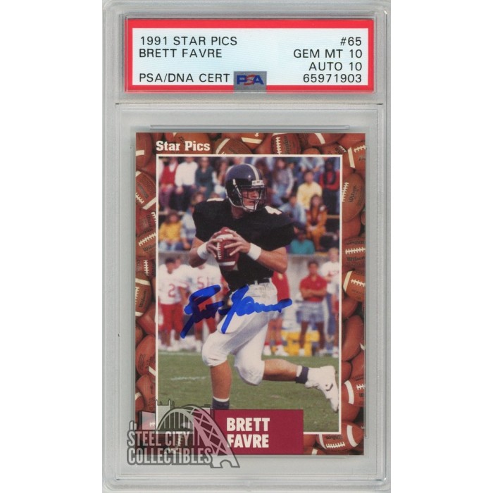 Brett Favre 1991 Star Pics Autograph Rookie Card #65 PSA 10 PSA/DNA 10 | Steel City Collectibles