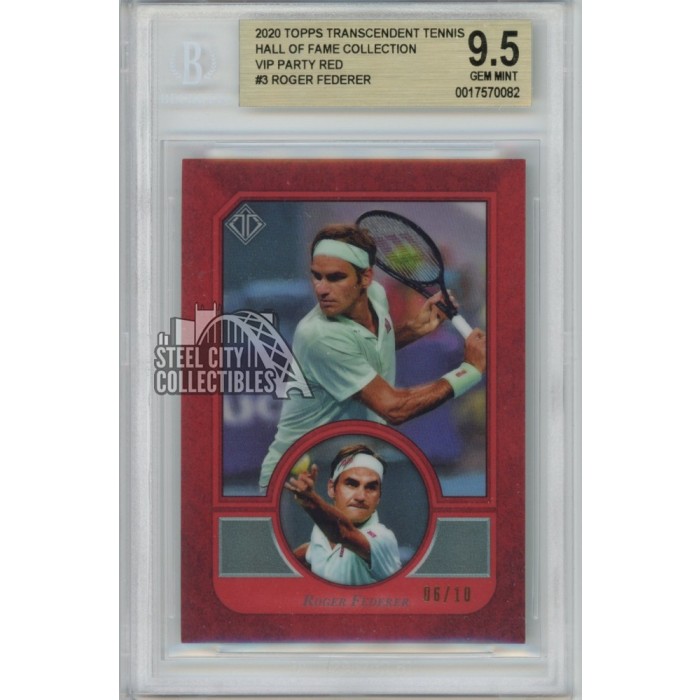 Roger Federer 2020 Topps Transcendent VIP Red Card #3 6/10 BGS 9.5 Gem ...