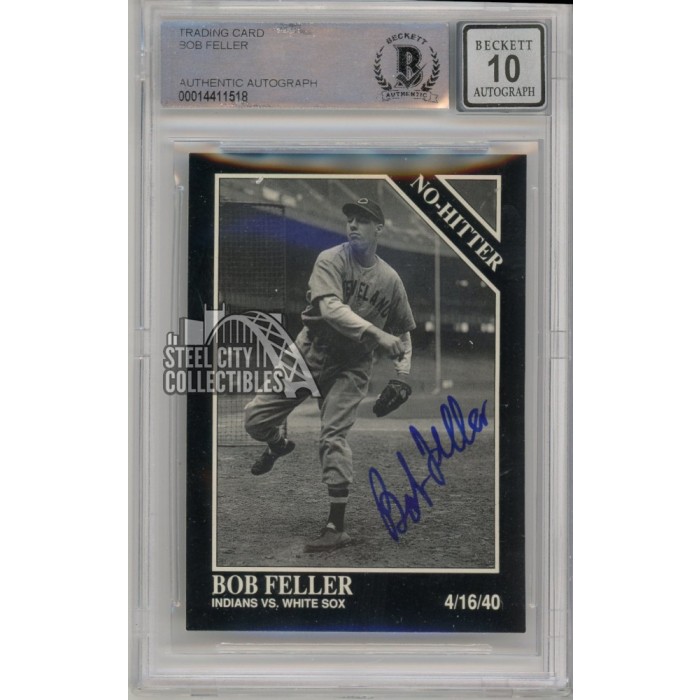 Bob Feller 1992 Sporting News Baseball Autograph Card #370 BAS 10 ...