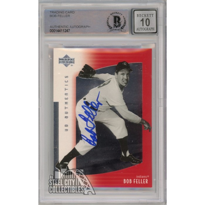 Bob Feller 2003 Upper Deck Authentics Baseball Autograph Card #39 BAS ...