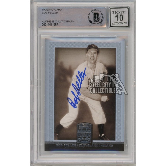 Bob Feller 2005 Donruss Greats Baseball Autograph Card #8 BAS 10 ...