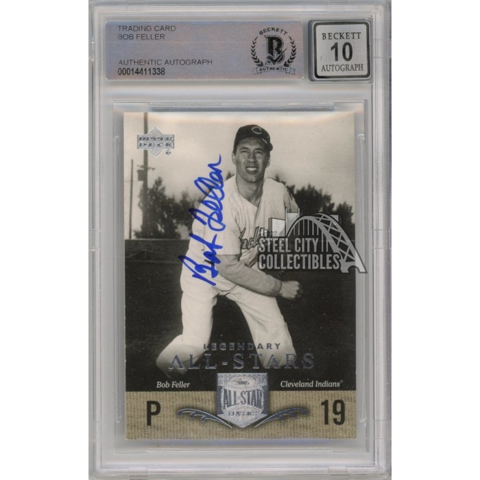 Bob Feller 2005 Upper Deck All-Stars Baseball Autograph Card #78 BAS 10 ...
