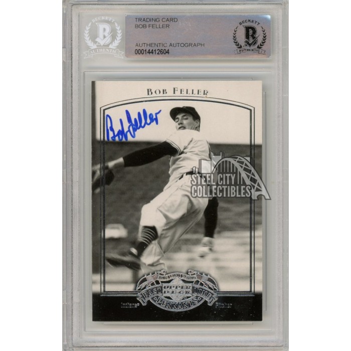 Bob Feller 2005 Upper Deck Past Time Pennants Baseball Autograph Card ...
