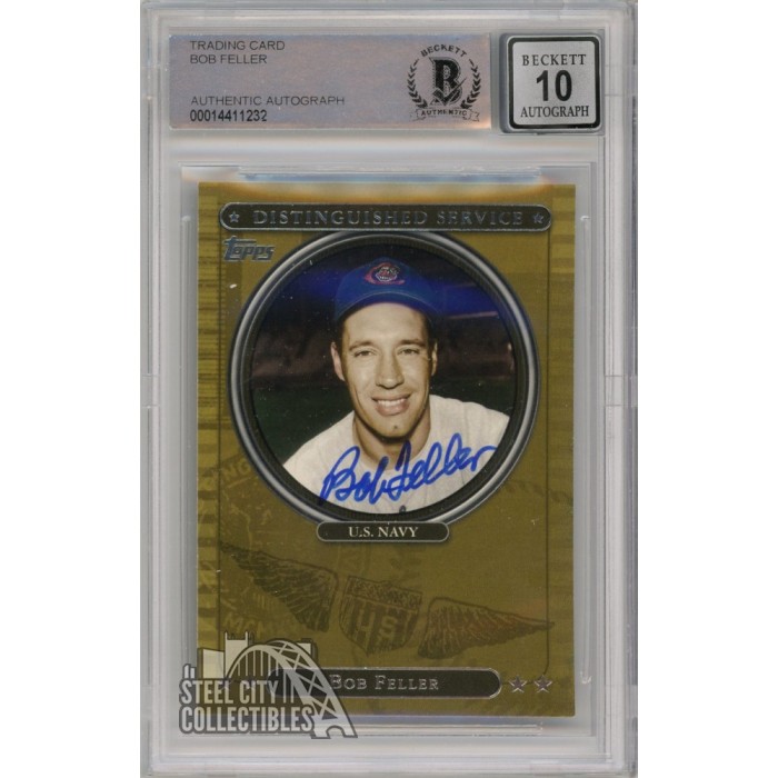 Bob Feller 2007 Topps Distinguished Service Baseball Autograph Card # ...