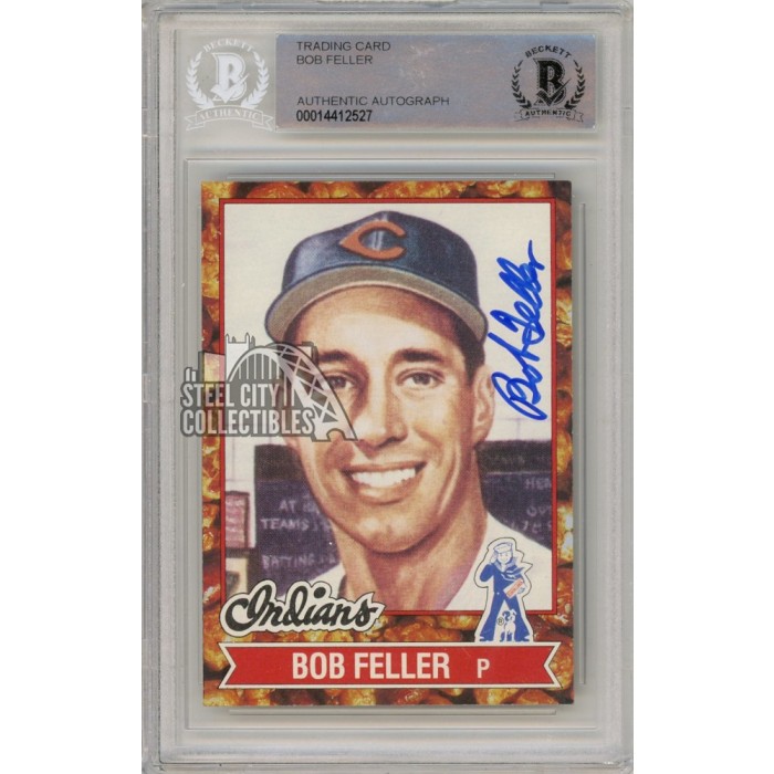Bob Feller 1982 Topps Baseball Autograph Card #2 BAS | Steel City ...