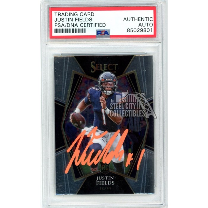 Justin Fields 2021 Panini Select Autograph Rookie Card #150 PSA/DNA ...