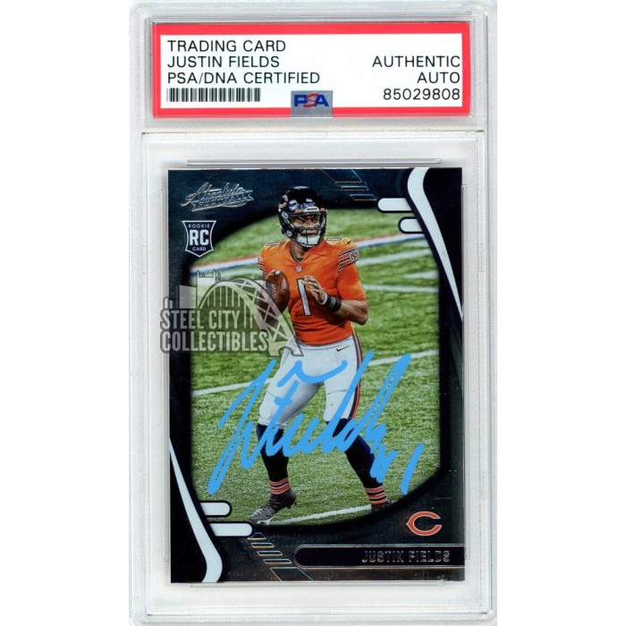 Justin Fields 2021 Panini Absolute Football Autograph Rookie Card #108 ...