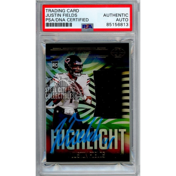Justin Fields 2021 Panini Illusions Highlight Swatches Autograph Rookie ...