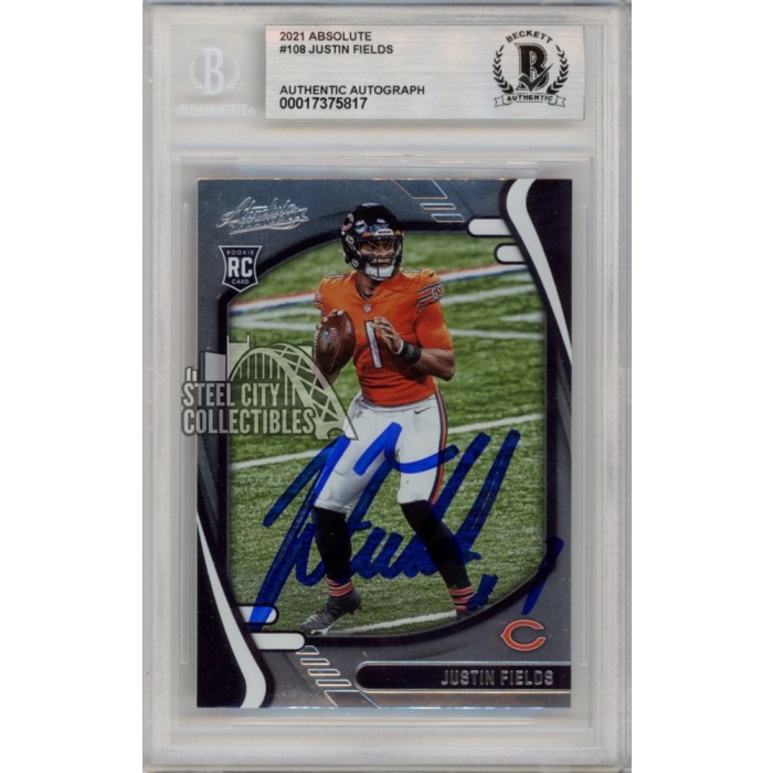 Justin Fields 2021 Panini Absolute Autograph Rookie Card #108 BAS ...