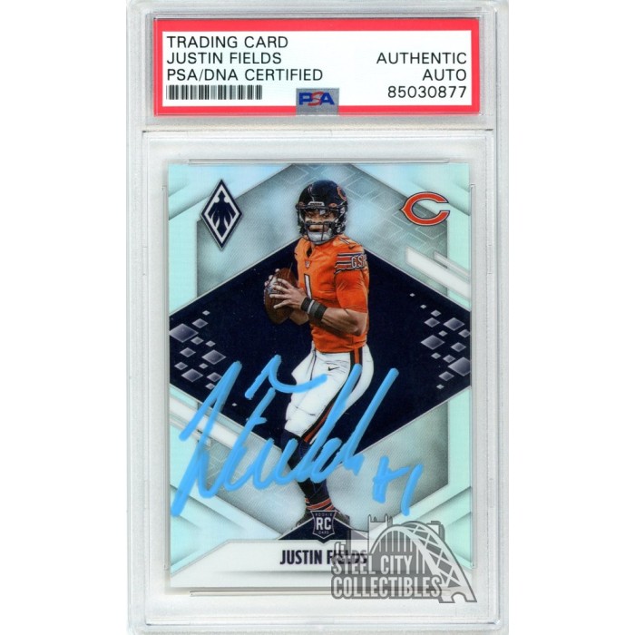 Justin Fields 2021 Panini Phoenix Silver Autograph Rookie Card #108 PSA ...