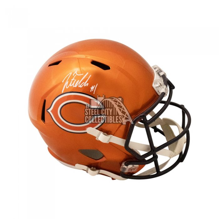 Justin Fields Autographed Bears Flash Replica Full-Size Football Helmet ...