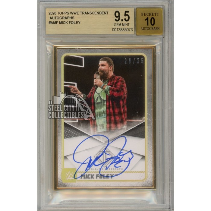 Mick Foley 2020 Topps Transcendent WWE Autograph Card 23/25 BGS 9.5 ...