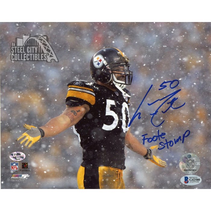 Larry Foote "Foote Stomp" Autographed Pittsburgh Steelers 8x10 Photo ...