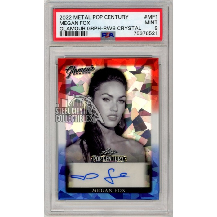 Megan Fox 2022 Leaf Metal Pop Century Red White Blue Crystal Autograph ...