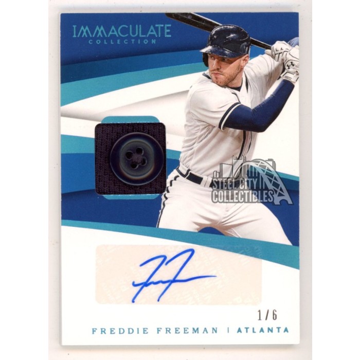 Freddie Freeman 2018 Panini Immaculate Button Patch Autograph Card #IMS ...