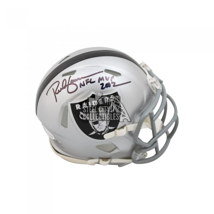 Rich Gannon NFL MVP 2002 Autographed Raiders Speed Mini Football Helmet ...