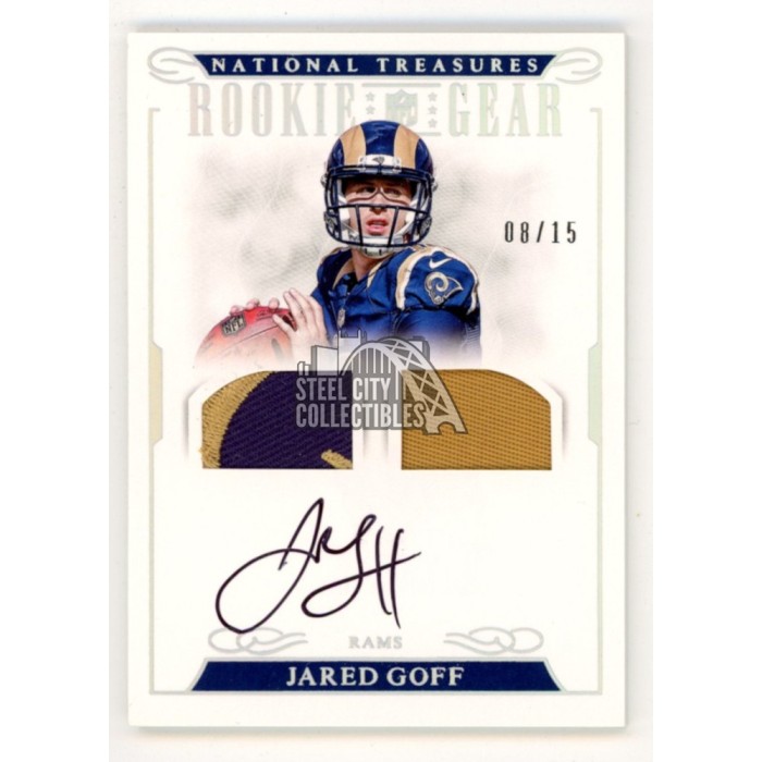 Jared Goff 2016 Panini National Treasures Rookie Gear Autograph Patch ...