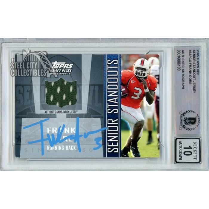 Frank Gore 2005 Topps DPP Senior Autograph Jersey Card #SS-FGO BAS 10 ...