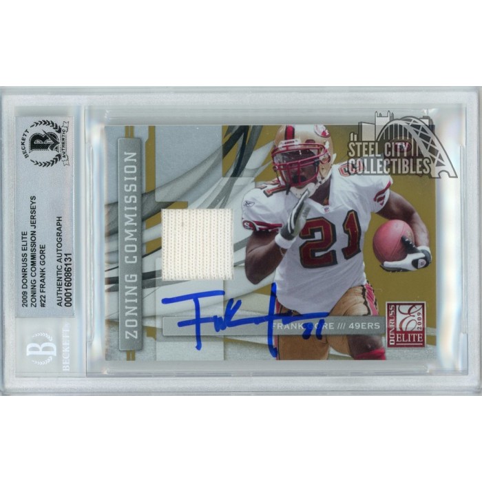 Frank Gore 2009 Elite Autograph Jersey Card /299 #22 BAS 10 | Steel ...