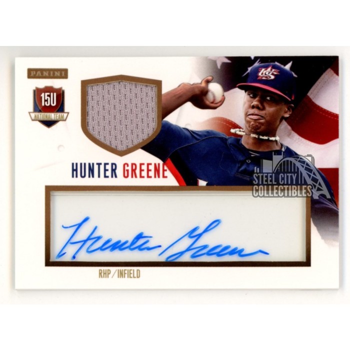 Hunter Greene 2014 Panini USA Autograph Jersey Card #49 /99 | Steel ...