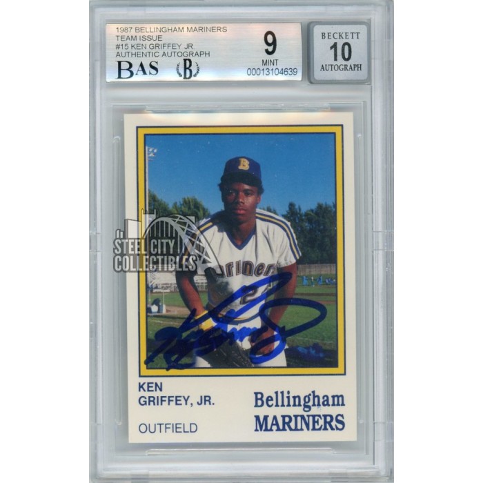 Ken Griffey Jr 1987 Bellingham Mariners Baseball Autograph Card #15 ...