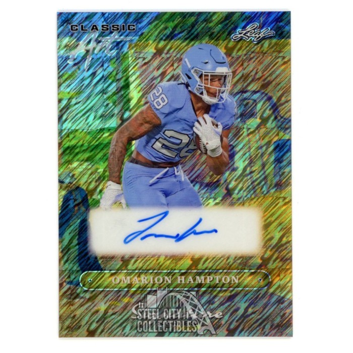 Omarion Hampton 2025 Leaf Signature Series Classic Art Shimmer ...