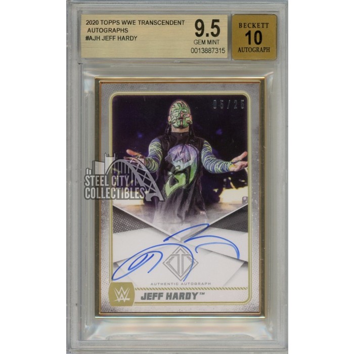 Jeff Hardy 2020 Topps Transcendent WWE Autograph Card 05/25 BGS 9.5 ...