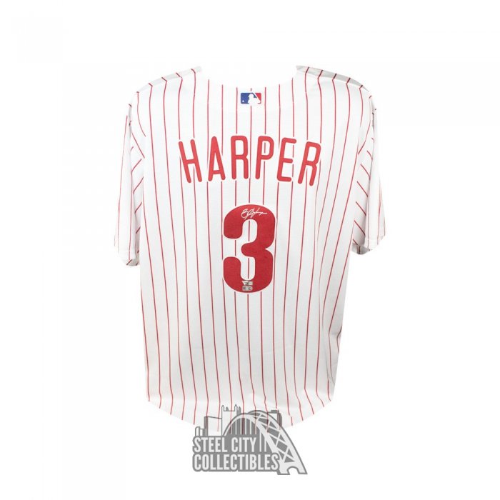 Bryce Harper Autographed Philadelphia Phillies Nike White Baseball ...