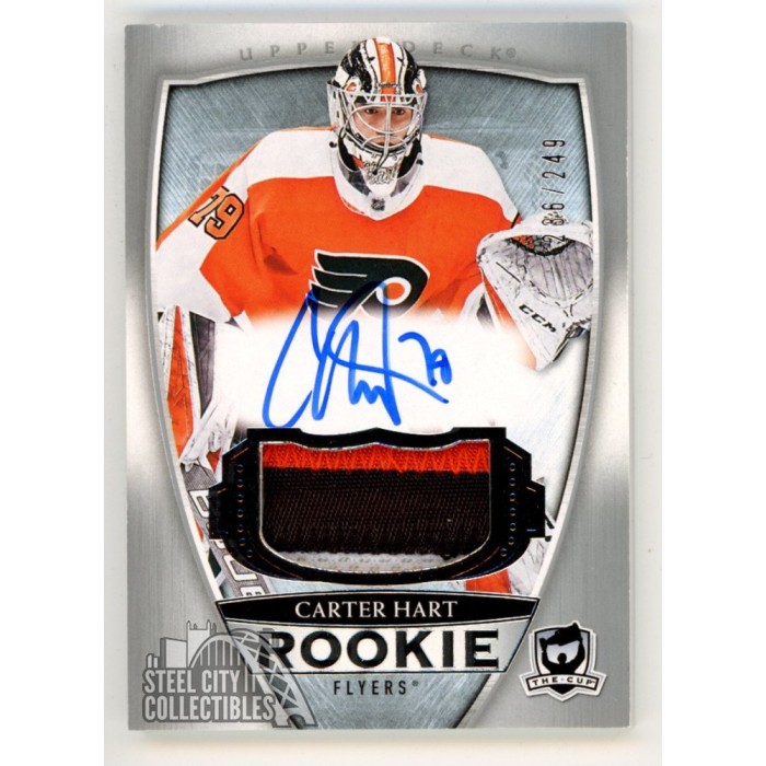 Carter Hart 2018-19 Upper Deck The Cup Autograph Rookie Patch Card #130 ...