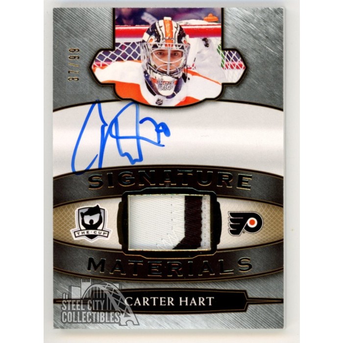 Carter Hart 2018-19 Upper Deck The Cup Autograph Rookie Patch Card 37/ ...