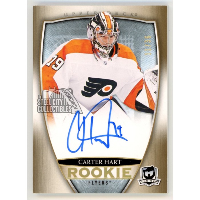 Carter Hart 2018-19 Upper Deck The Cup Autograph Rookie Card #130 11/36 ...