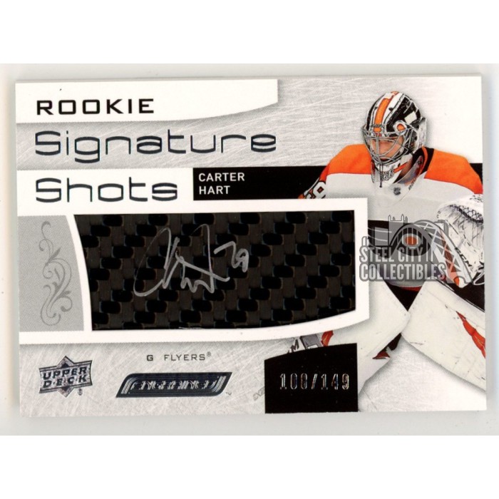 Carter Hart 2019-20 Upper Deck Engrained Rookie Signature Shots ...