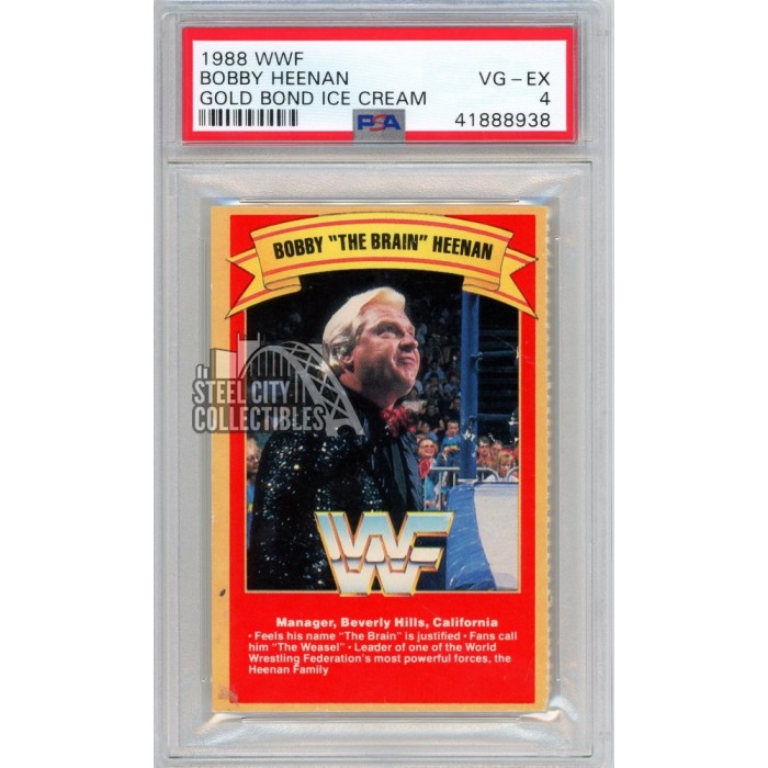 Bobby "The Brain" Heenan 1988 WWF Gold Bond Ice Cream Card PSA 4 ...