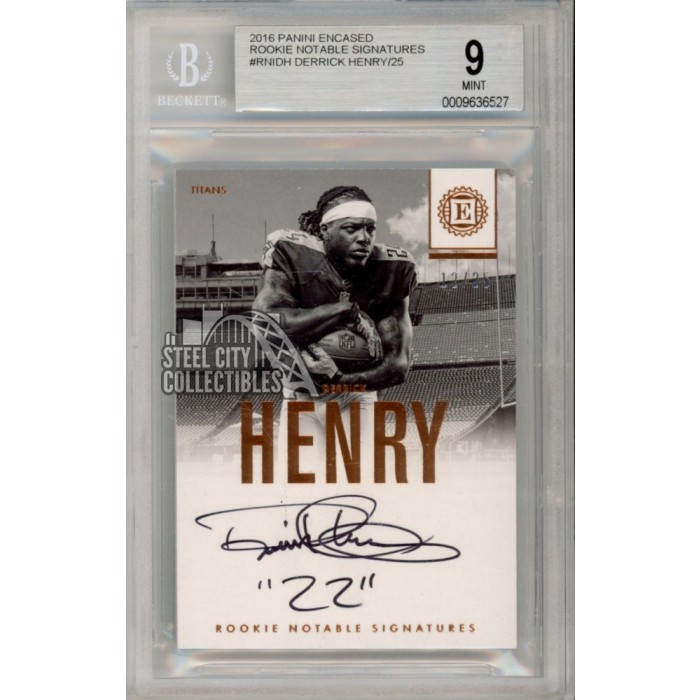 Derrick Henry 2016 Panini Encased Notable Autograph Rookie Card 12/25 ...