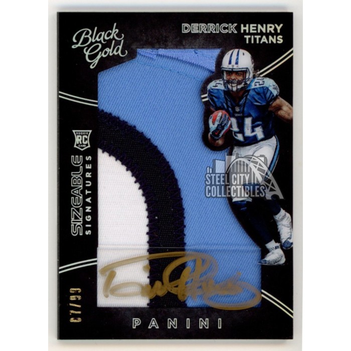 Derrick Henry 2016 Panini Black Gold Autograph Rookie Patch Card #83 07 ...