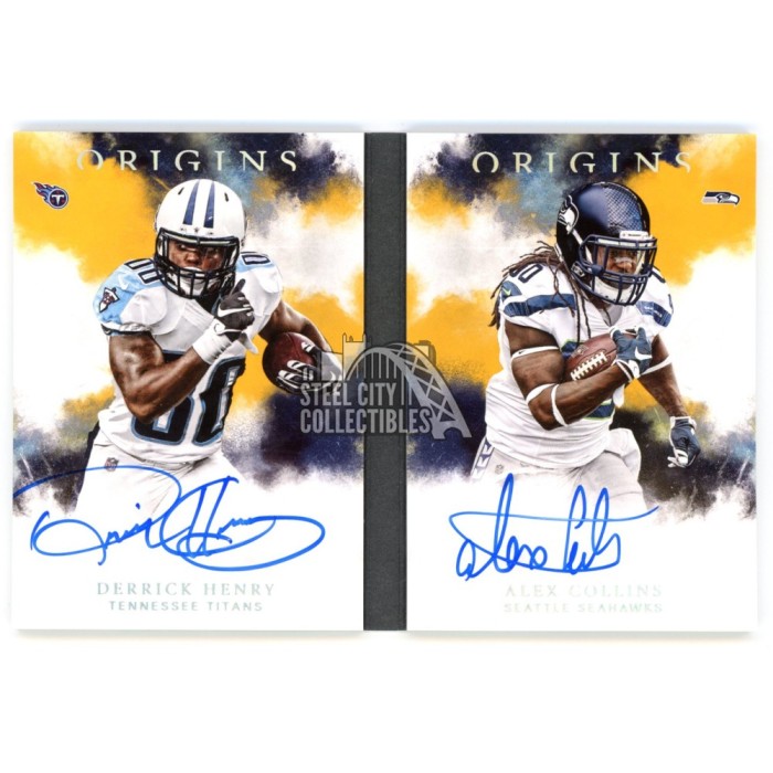 Derrick Henry/Alex Collins 2016 Panini Origins Dual Autograph Booklet ...