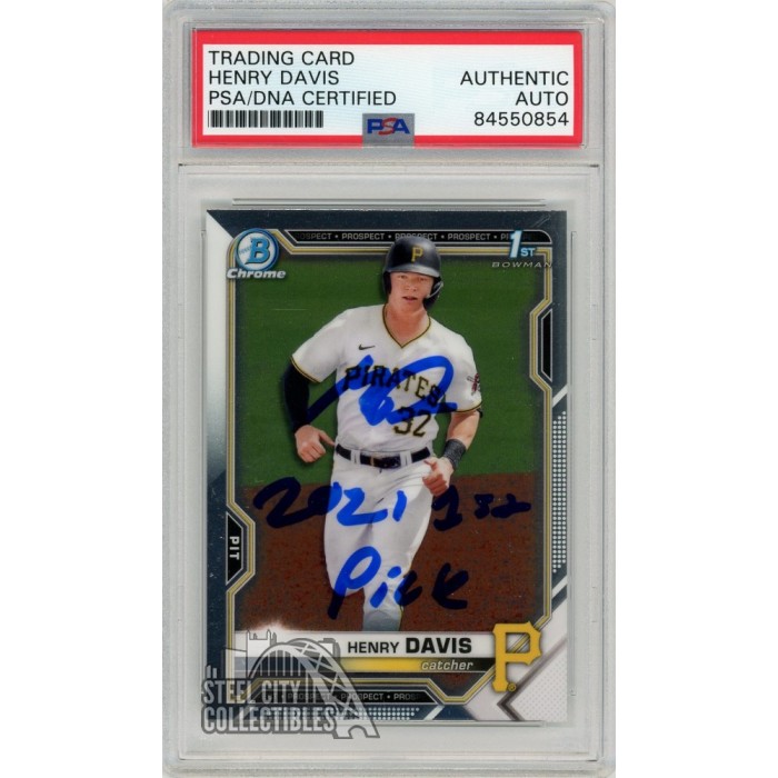 Henry Davis 2021 Bowman Draft Chrome Autograph "2021 1st Pick" Card BDC ...